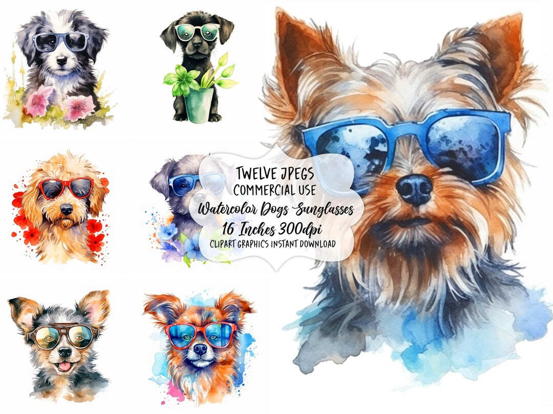 Watercolor Dogs Clipart, Dog Watercolor Clipart, Junk Journal, Instant ...