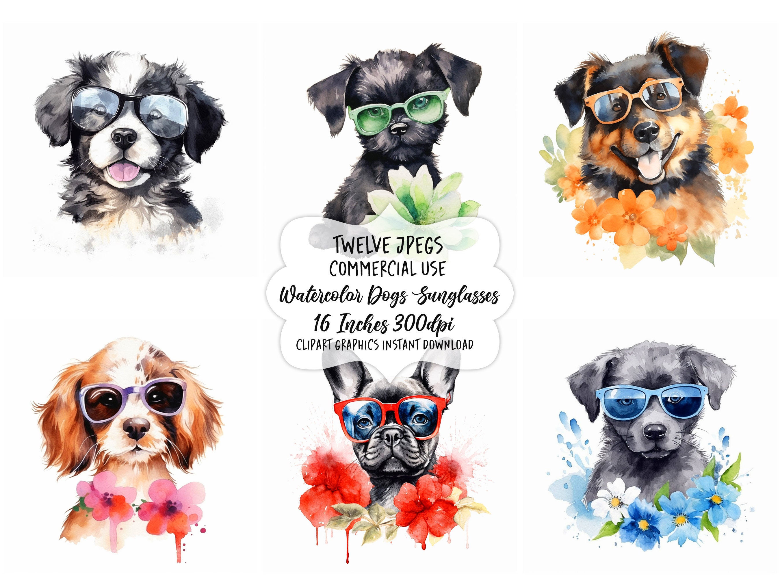 Watercolor Dogs Clipart Dog Watercolor Clipart Junk Journal - Etsy