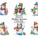 Cute Snowman Clipart, Christmas Clip Art, Watercolor Graphics, Winter ...