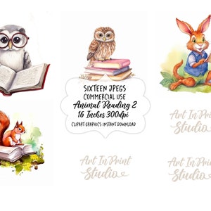 Bookworm Reading Watercolor Clipart Reading Clipart Reading - Etsy