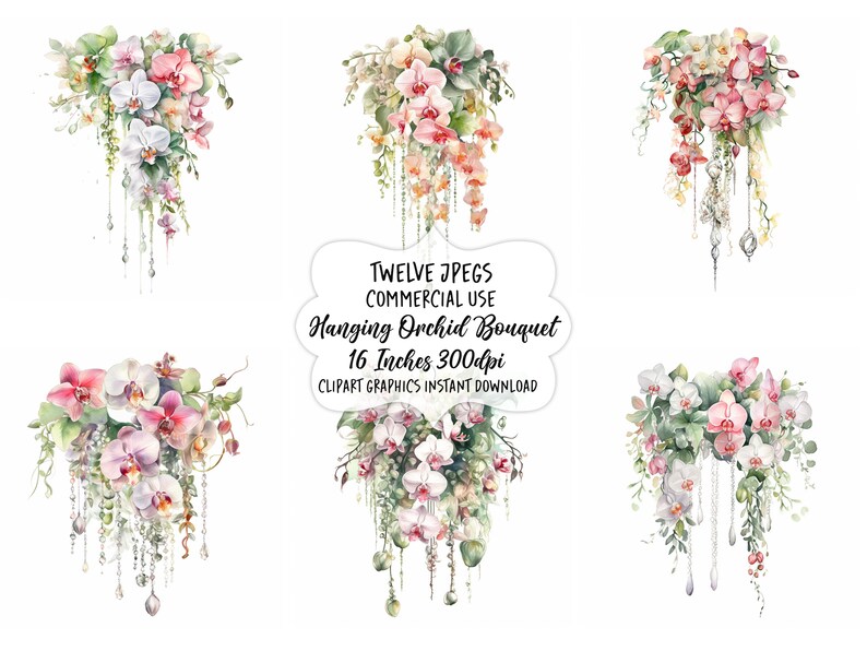 Watercolour Wedding Clipart Watercolor Flower Watercolor - Etsy