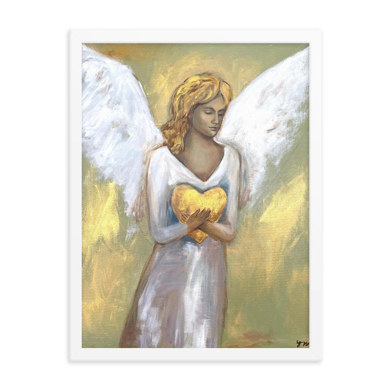 Spiritual Angel Framed Painting Prints | Minimalist Handmade Angel Wall ...