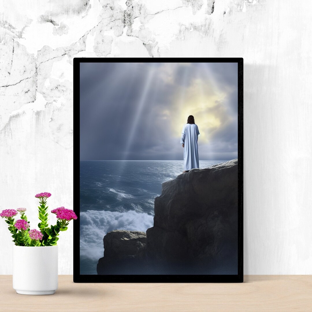Jesus Standing on a Cliff heavenly Art Prints son of God Art - Etsy