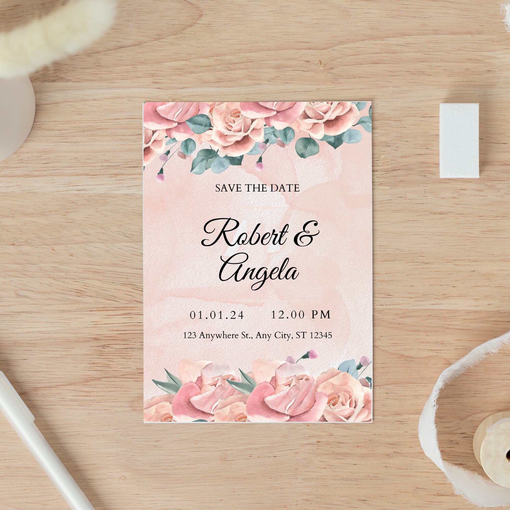 Wedding Card Invitation Template - Etsy