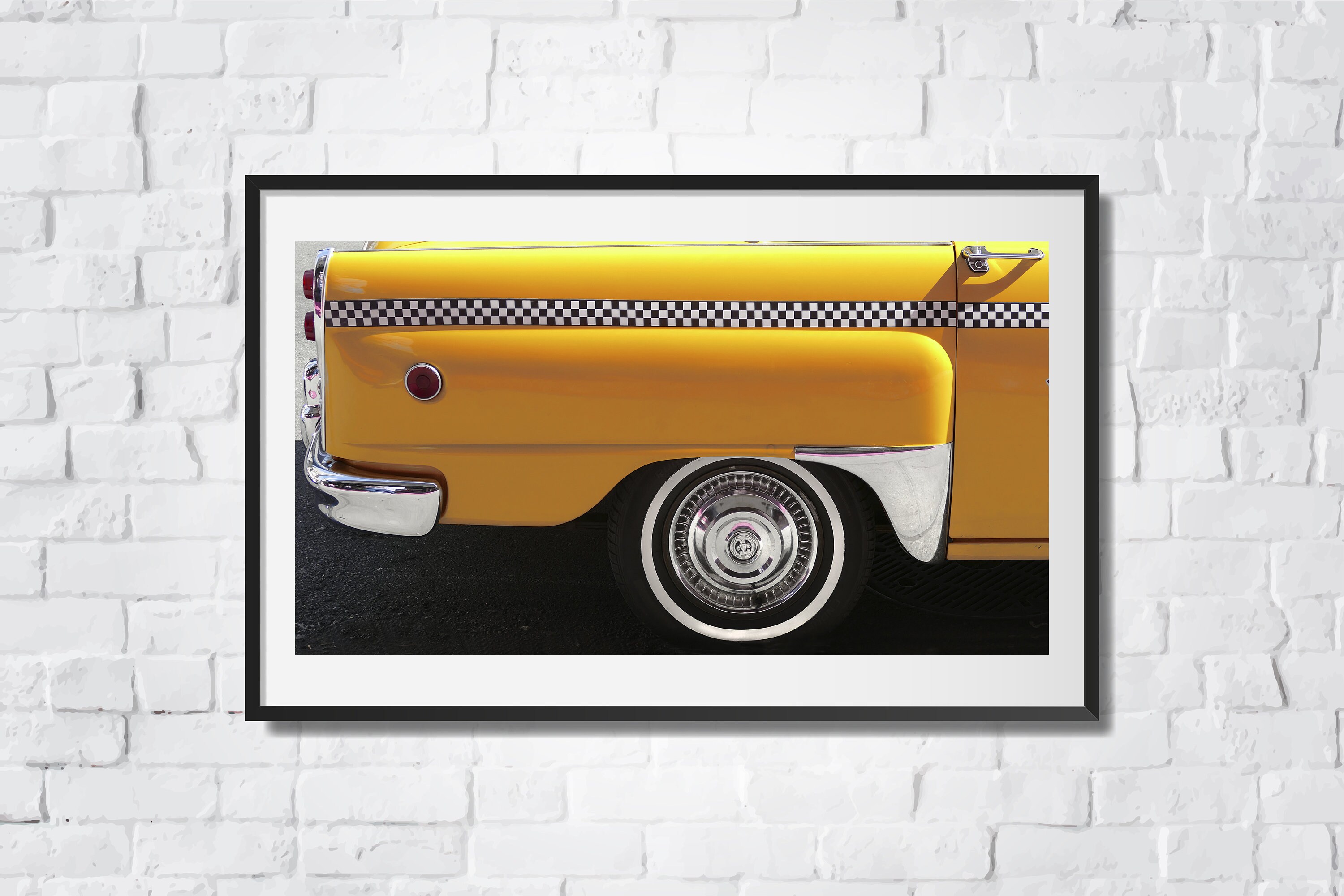 Yellow Checker Taxi Cab Print Printable Wall Art Decor - Etsy