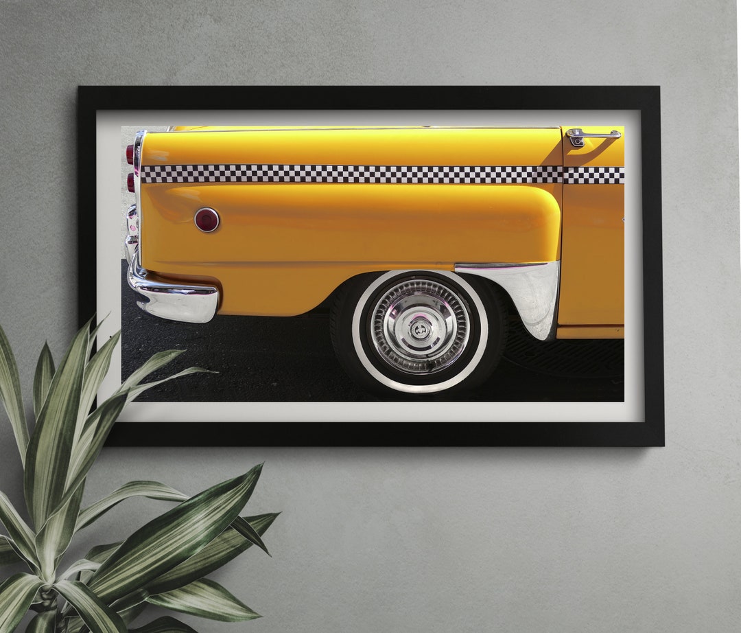 Yellow Checker Taxi Cab Print Printable Wall Art Decor - Etsy