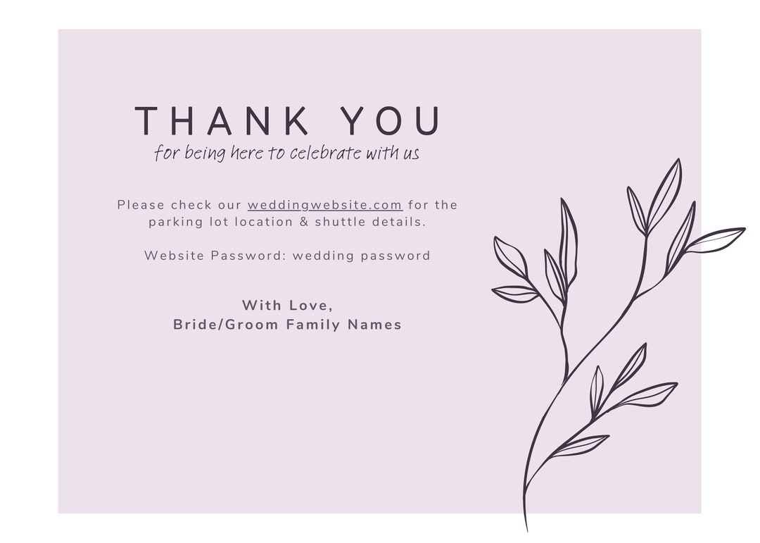 Custom Thank You Card | Wedding, Special Event - Etsy