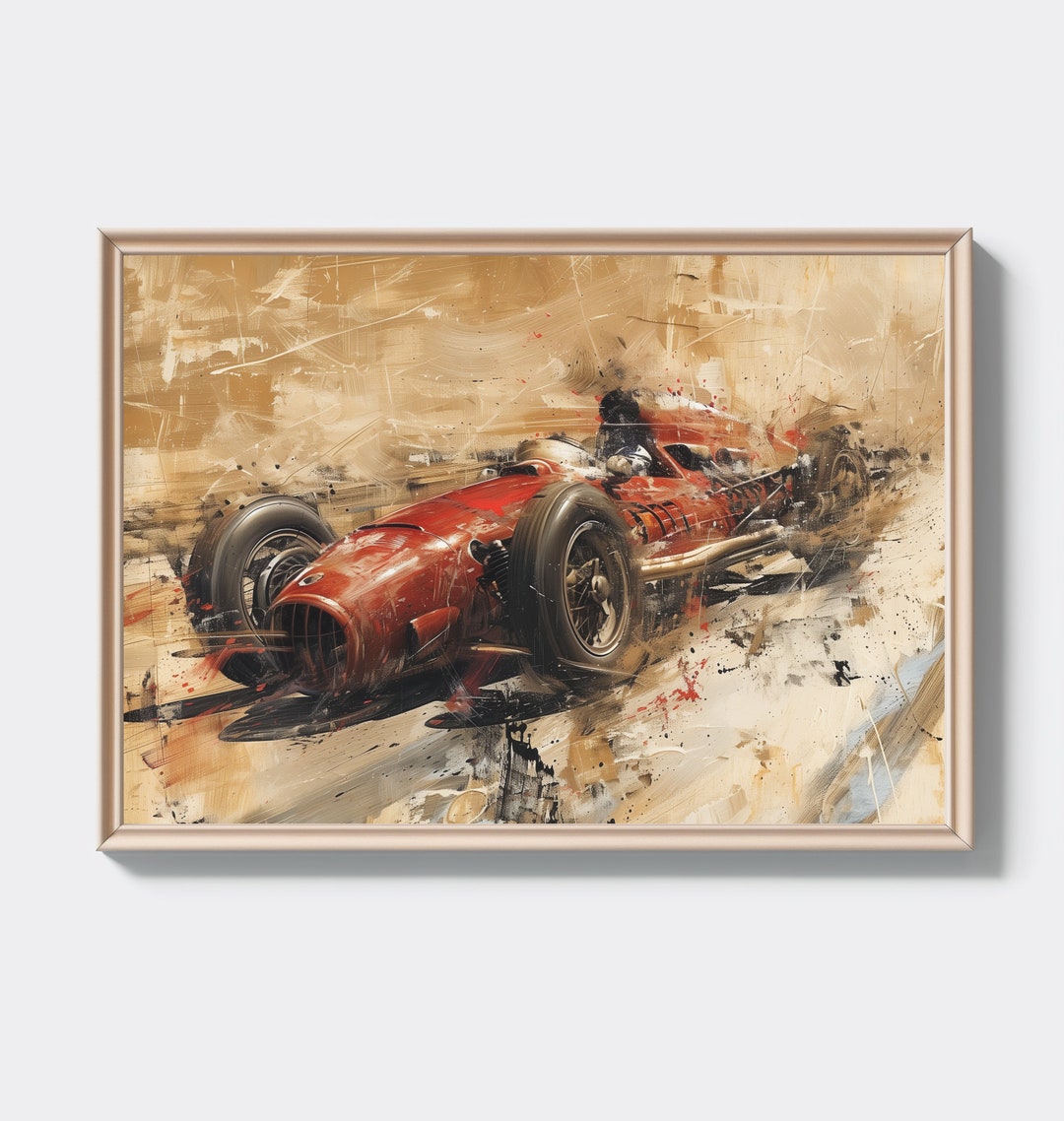 Grand Prix Rush Digital Print, High-speed Racing Car Abstract Wall Art ...