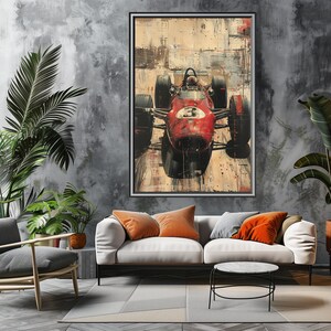 Retro F1 Racing Art Print: Vintage Grand Prix Formula One Decor for ...