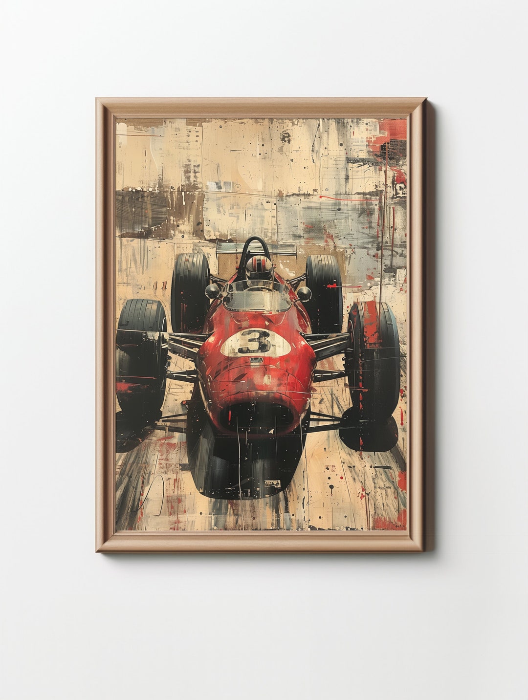 Retro F1 Racing Art Print: Vintage Grand Prix Formula One Decor for ...