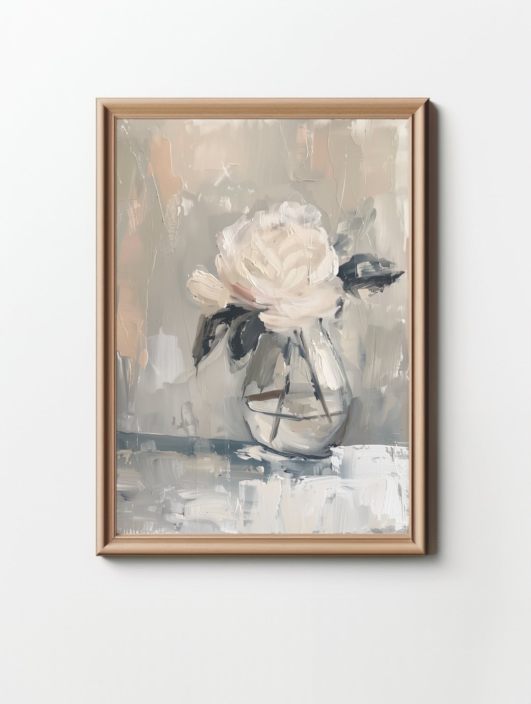 Impressionist Flower Vase Art Print: Modern Floral Still Life (digital ...
