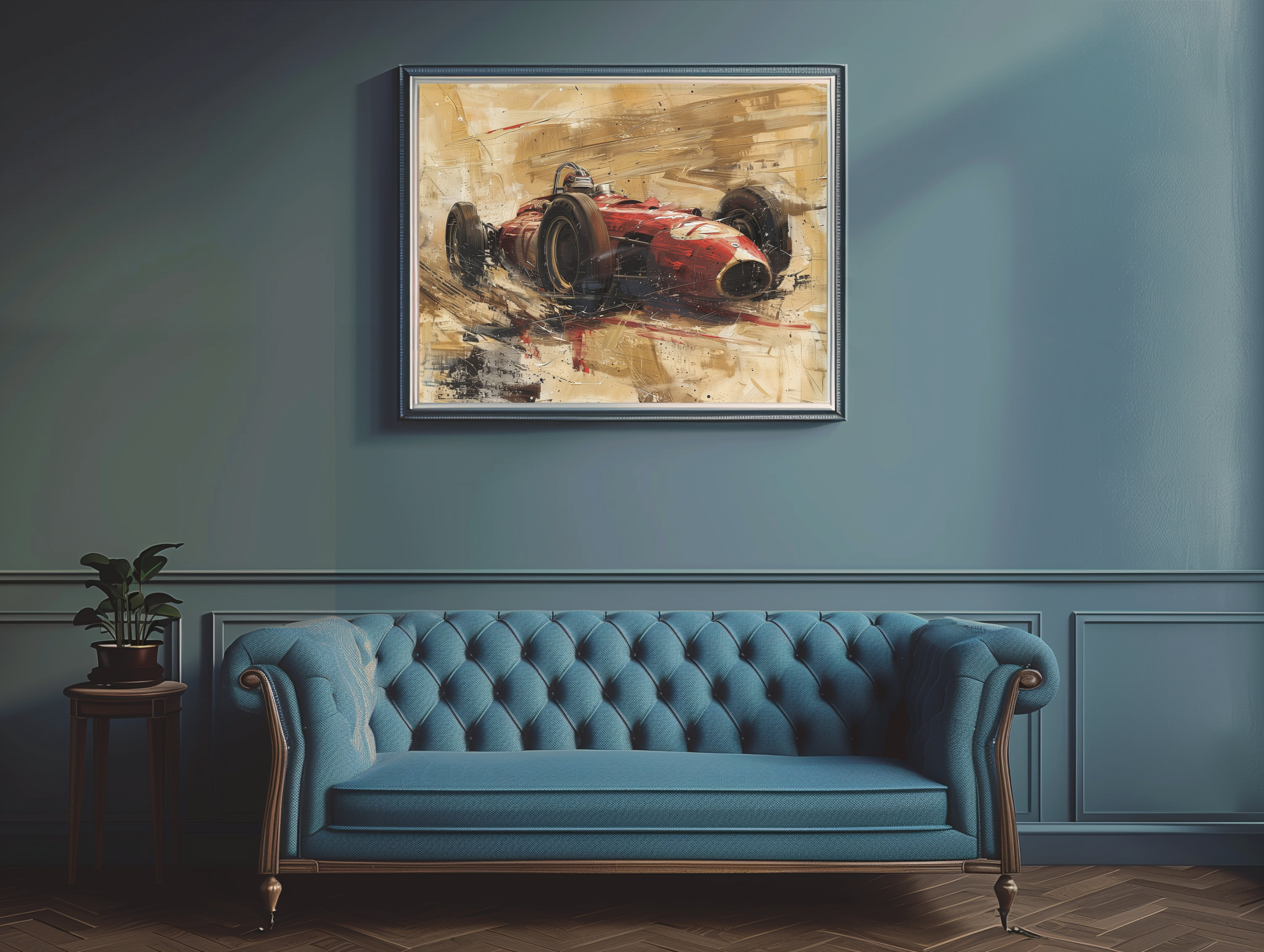 Formula One Race Car Art Print: Classic Racing Scene (digital Download ...