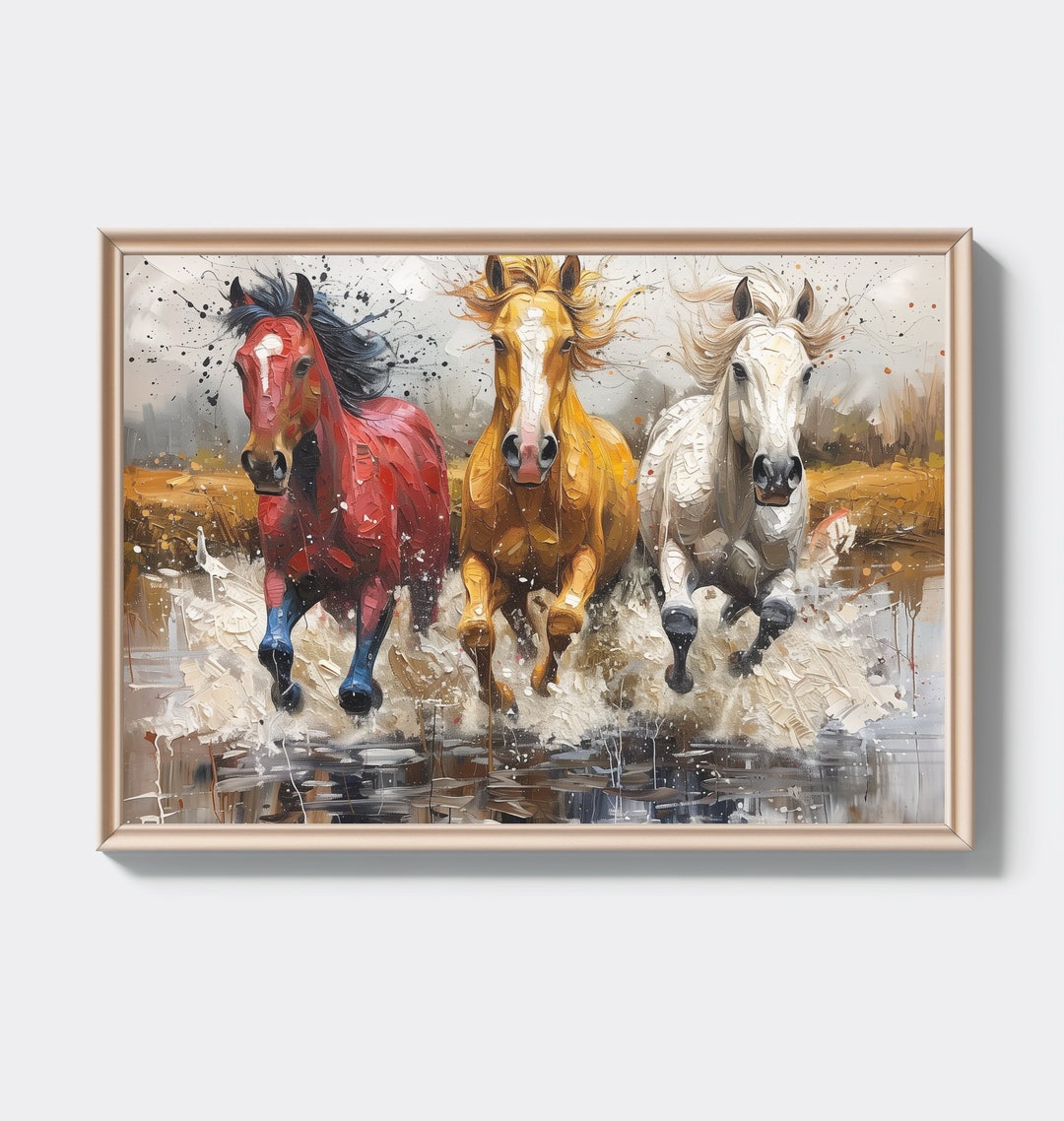 Dynamic Stallions Modern Abstract Horse Wall Art Contemporary Equine ...