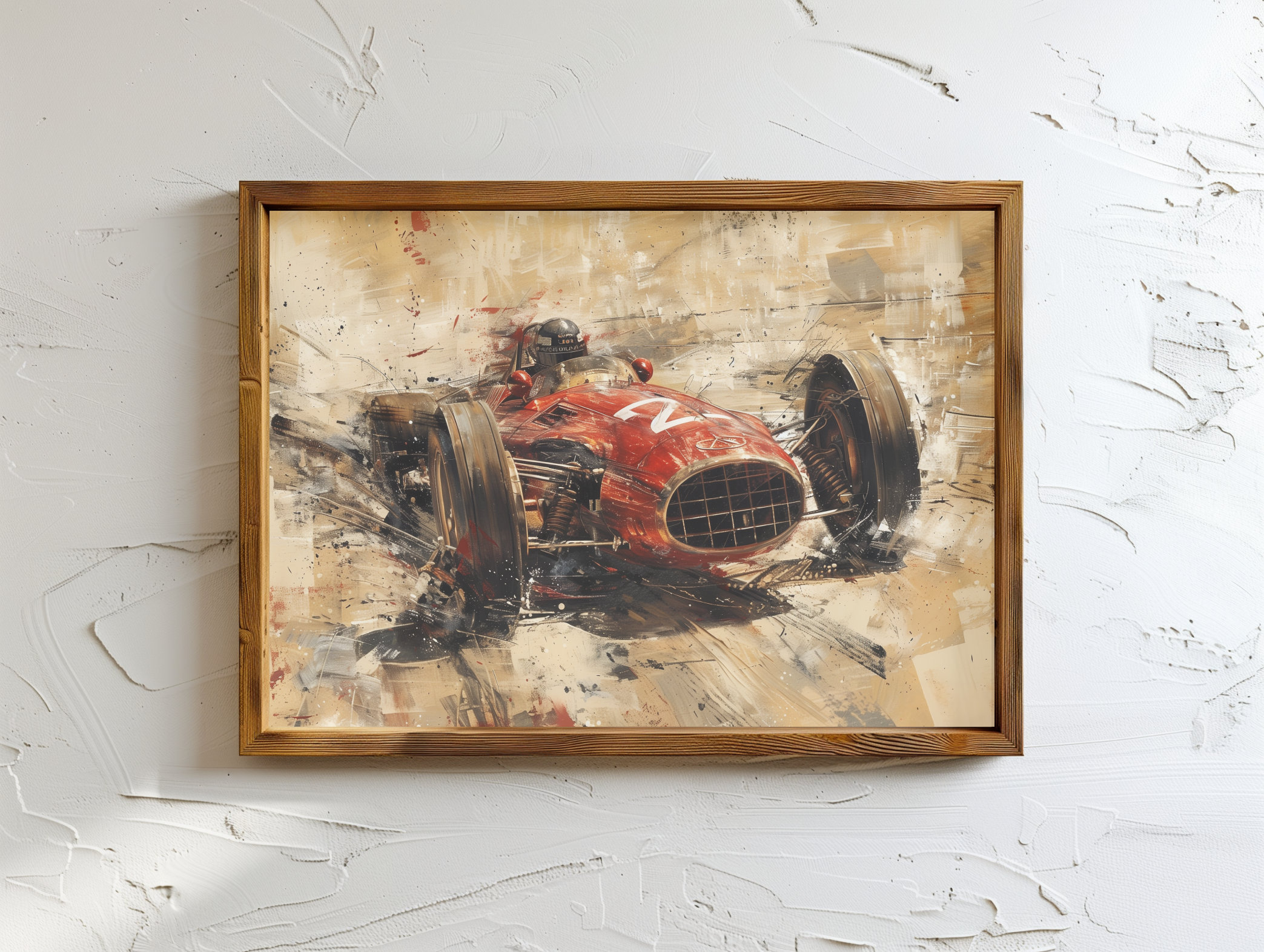 Vintage Formula One Racing Car Art Print Dynamic Retro Race Car ...