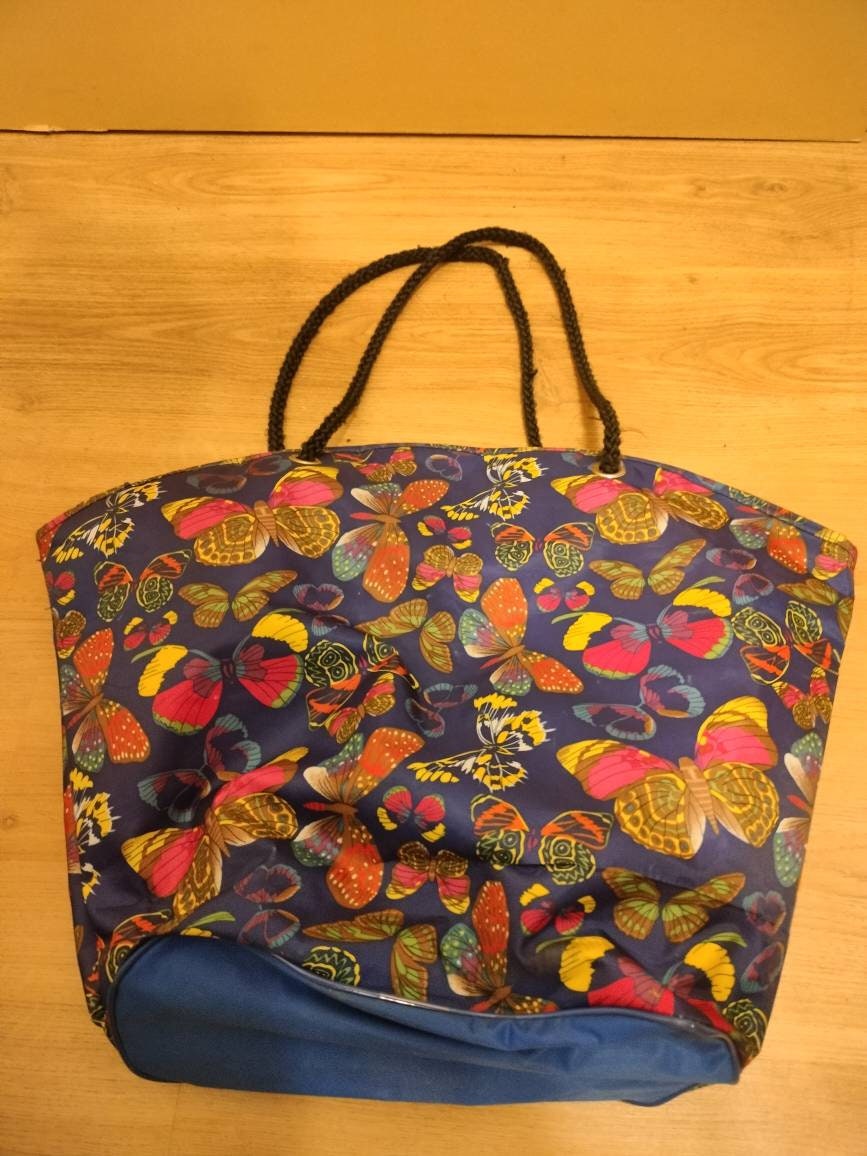 Vintage 60s 70s DDR Bag Shopping Bag Colorful Tote Bag With Zipper ...