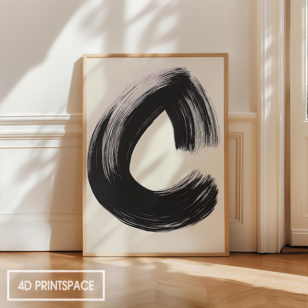 Japandi Printable Wall Art | Minimalist Zen Brushstroke & Botanical Ink ...