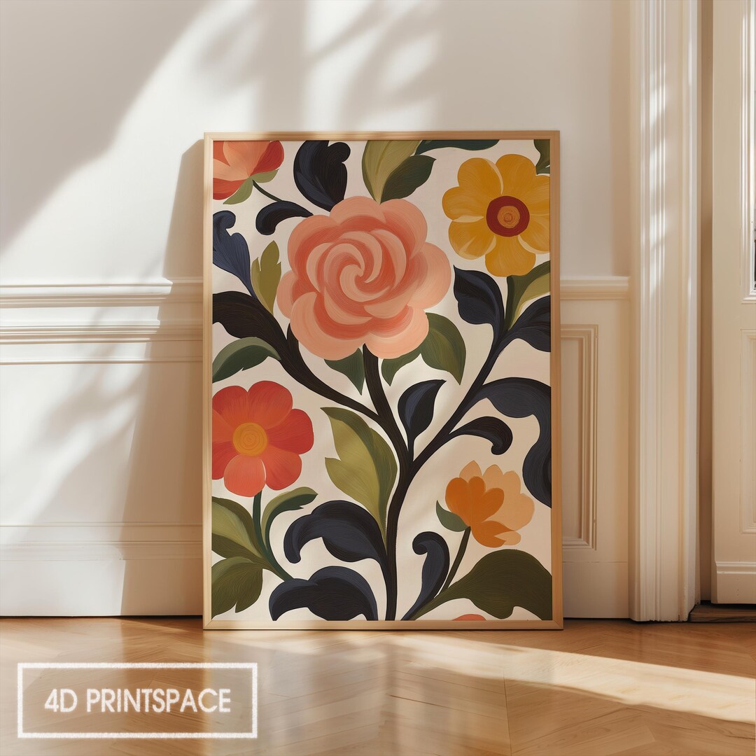 Hand-painted Rosemaling Art Print | Traditional Scandinavian Folk ...