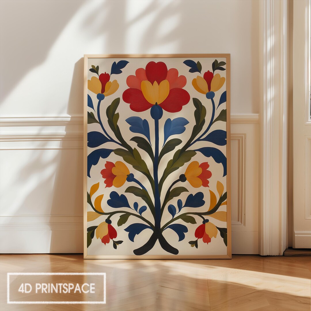 Hand-painted Rosemaling Art Print | Traditional Scandinavian Folk ...