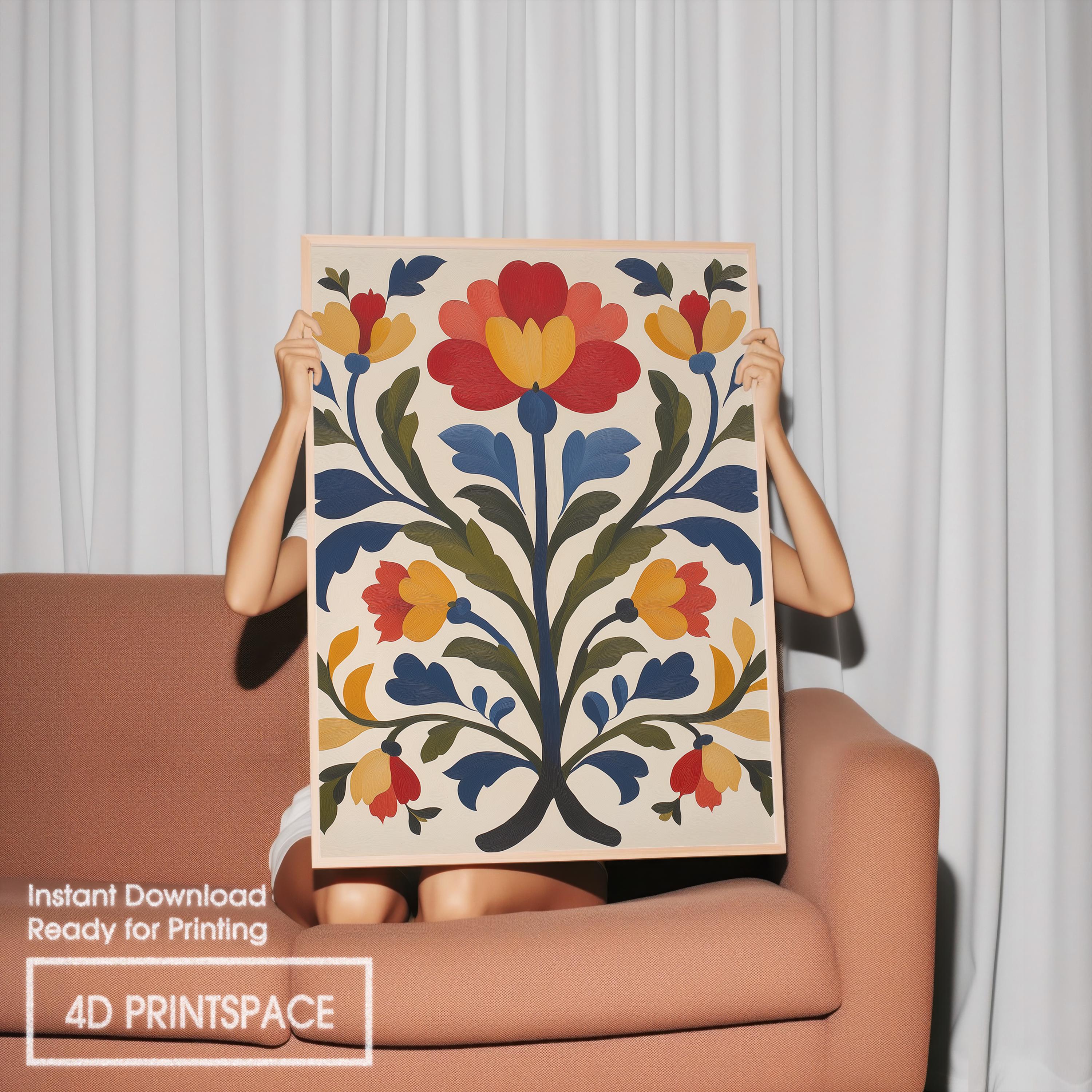 Hand-painted Rosemaling Art Print | Traditional Scandinavian Folk ...