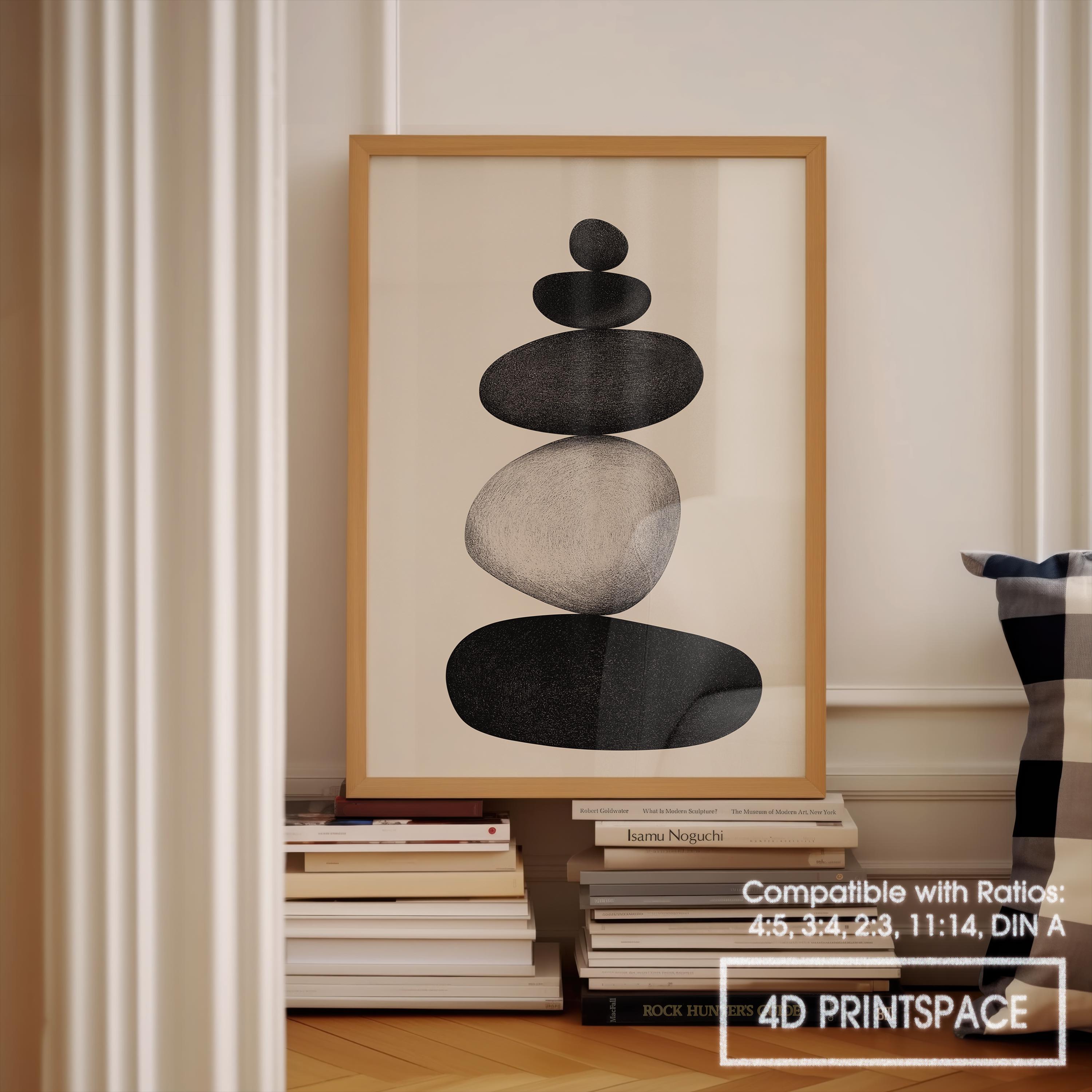 Japandi Printable Wall Art | Minimalist Zen Brushstroke & Botanical Ink ...