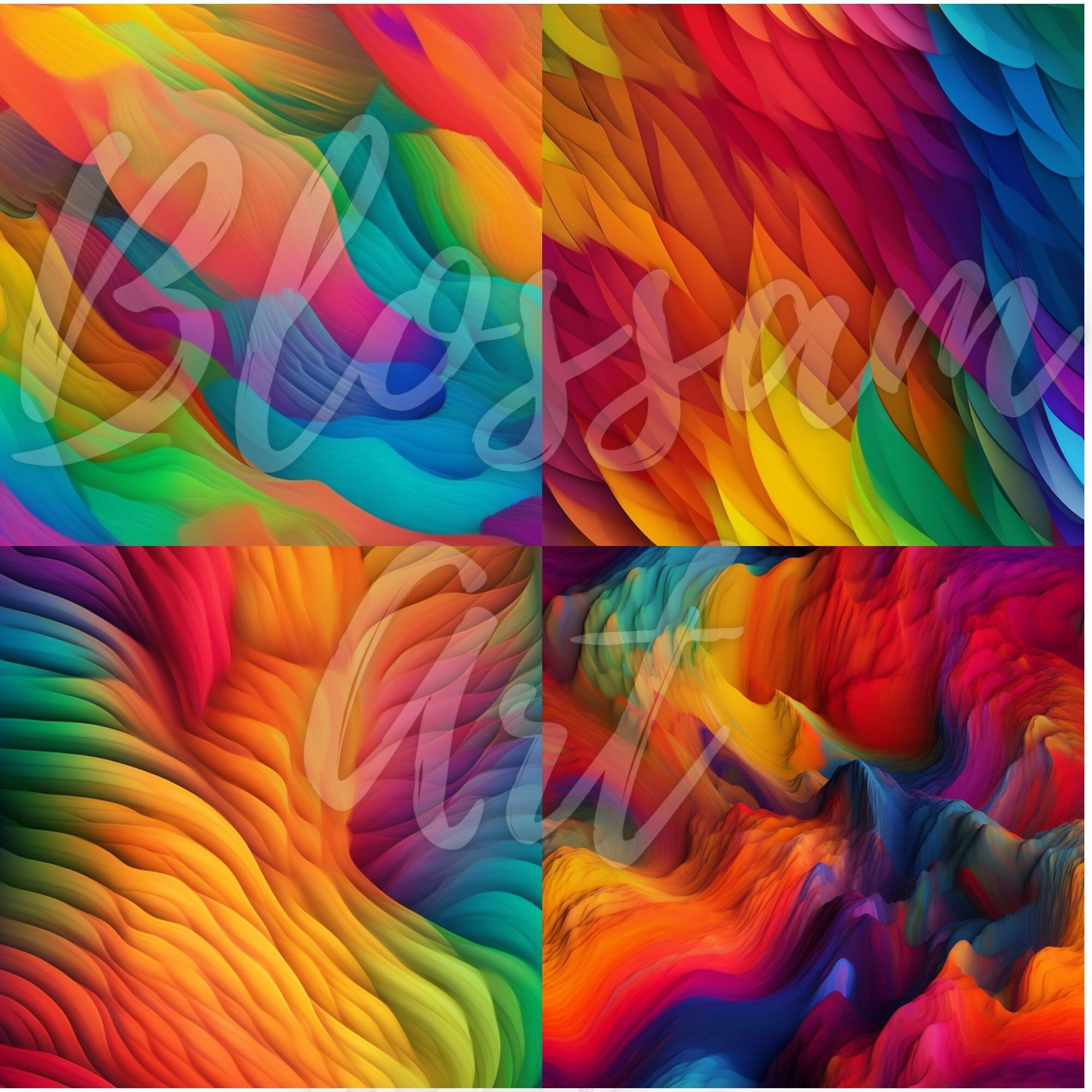 Rainbow Digital Paper - Rainbow Digital Art - Seamless Rainbow Pattern ...