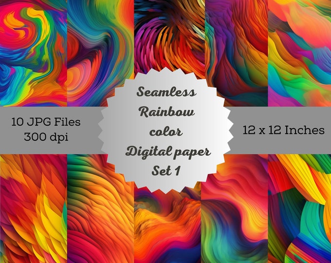 Rainbow Digital Papers(seamless),nursery,rainbow Background,pattern ...