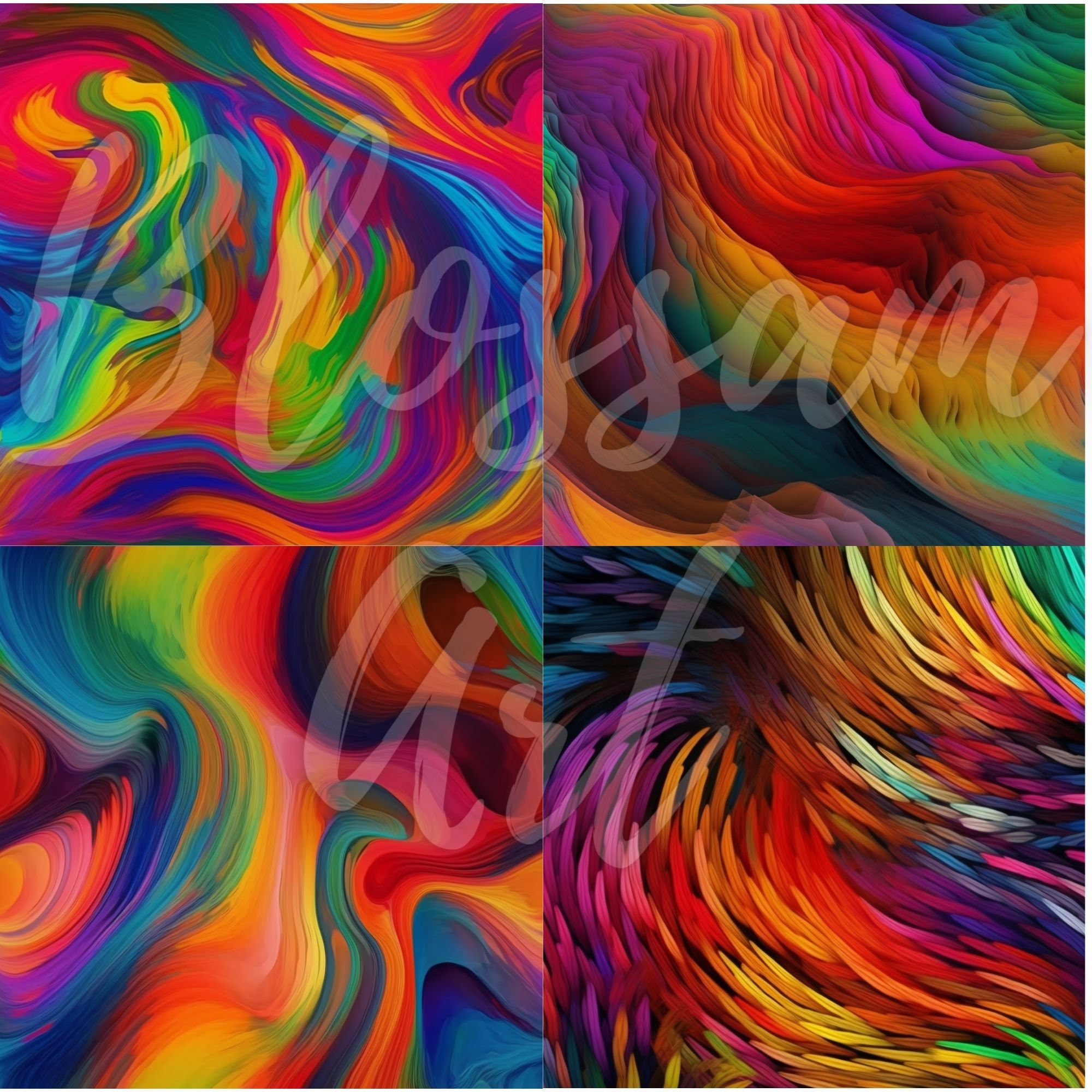 Rainbow Digital Paper - Rainbow Digital Art - Seamless Rainbow Pattern ...