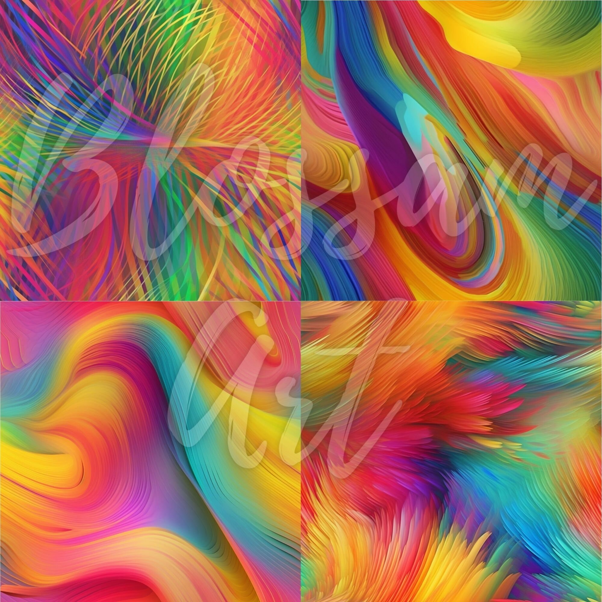 Rainbow Digital Paper Rainbow Digital Art Seamless Rainbow Digital ...