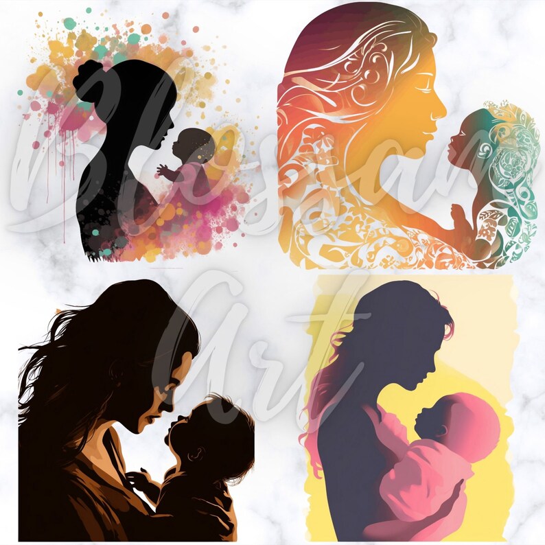 14 Mother and Baby Clipart Perfect for Card Making Baby Shower Soon to ...