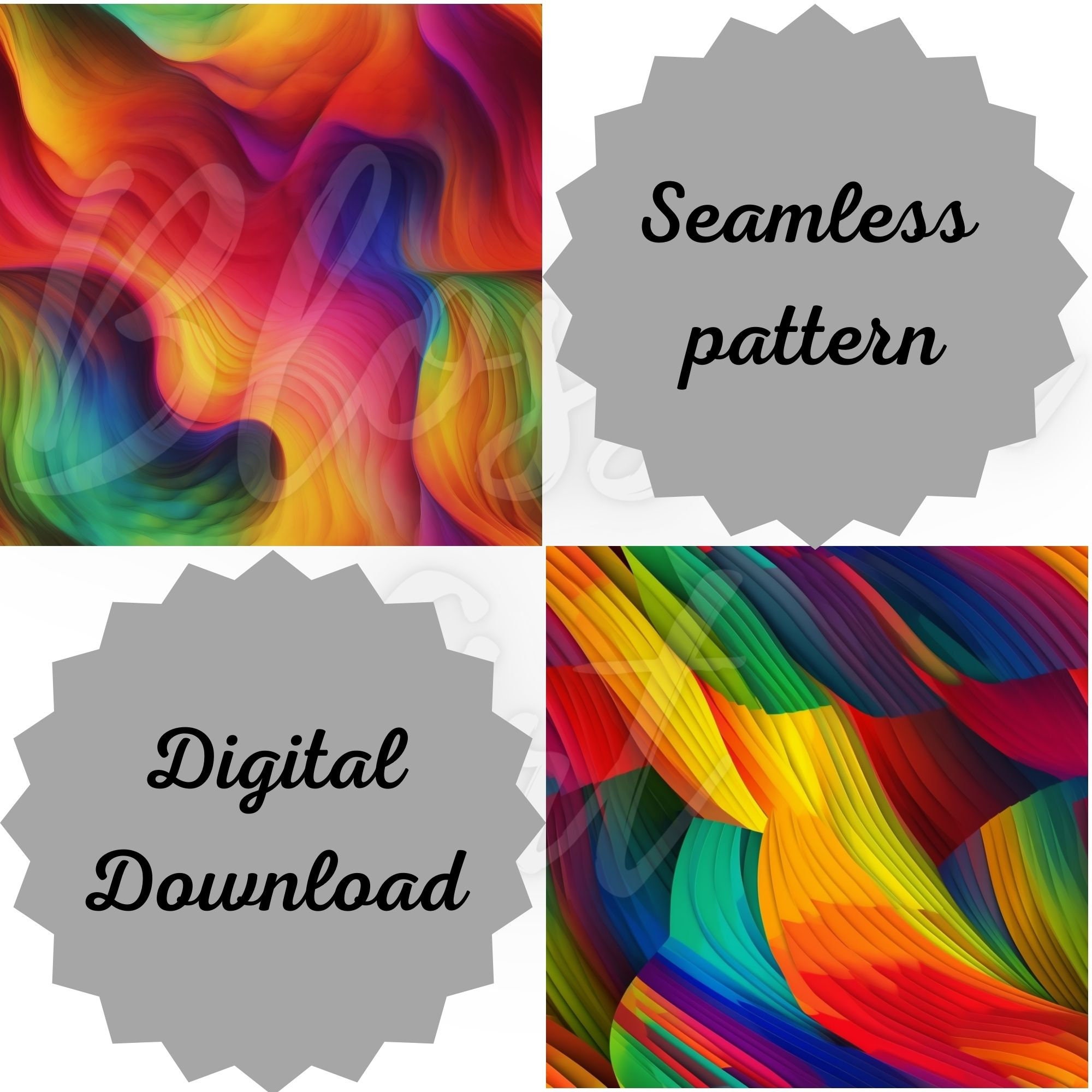 Rainbow Digital Paper Rainbow Digital Art Seamless Rainbow - Etsy