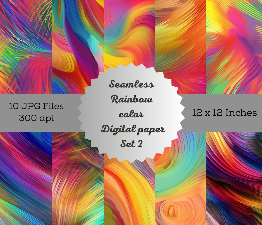 Rainbow Digital Paper - Rainbow Digital Art - Seamless Rainbow ...