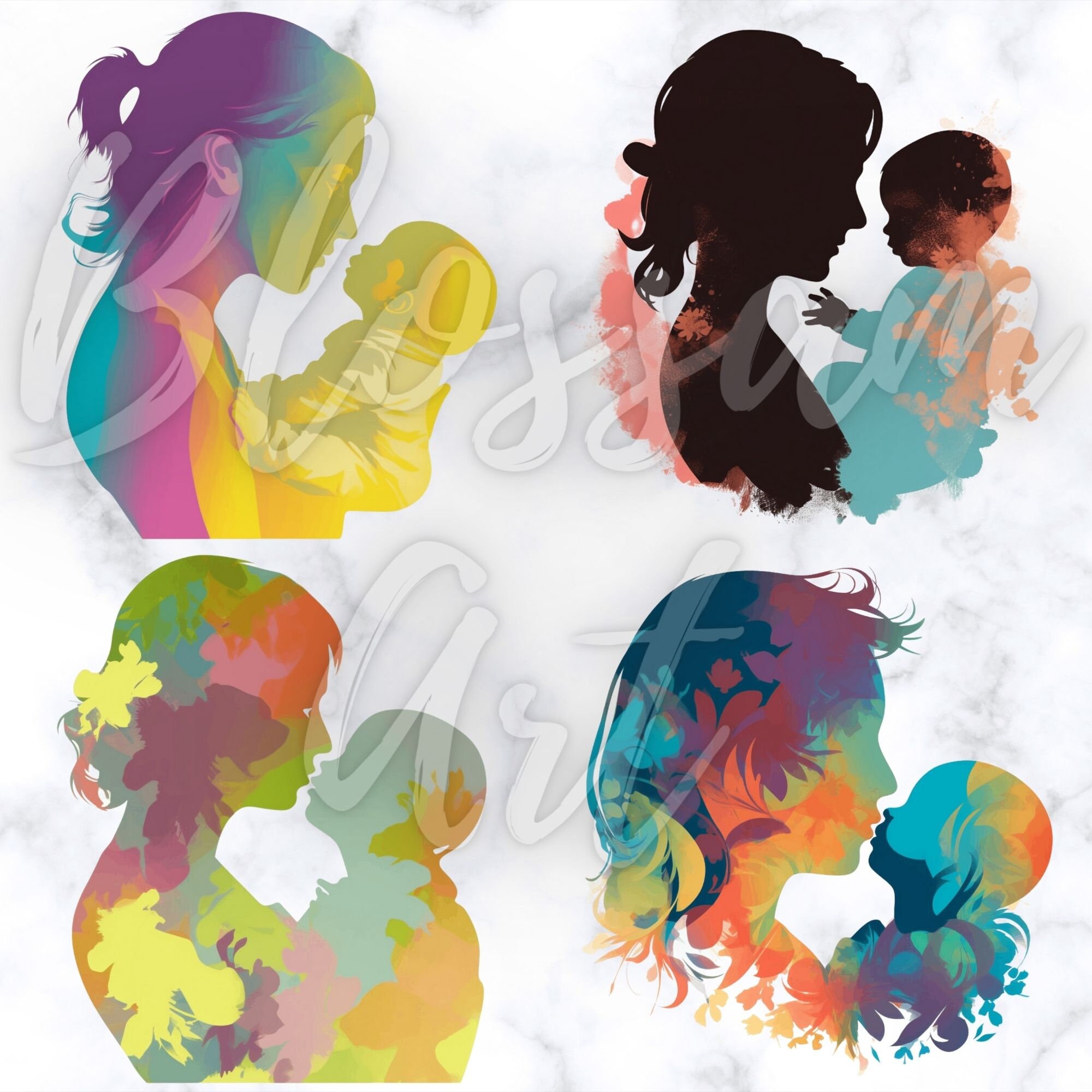 14 Mother and Baby Clipart Perfect for Card Making Baby Shower Soon to ...