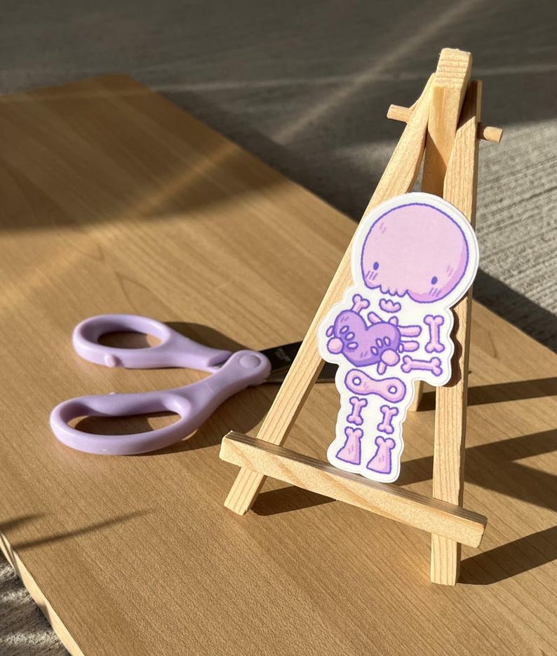 Heart Skeletons, Pastel Love Skelly Waterproof Sticker - Etsy