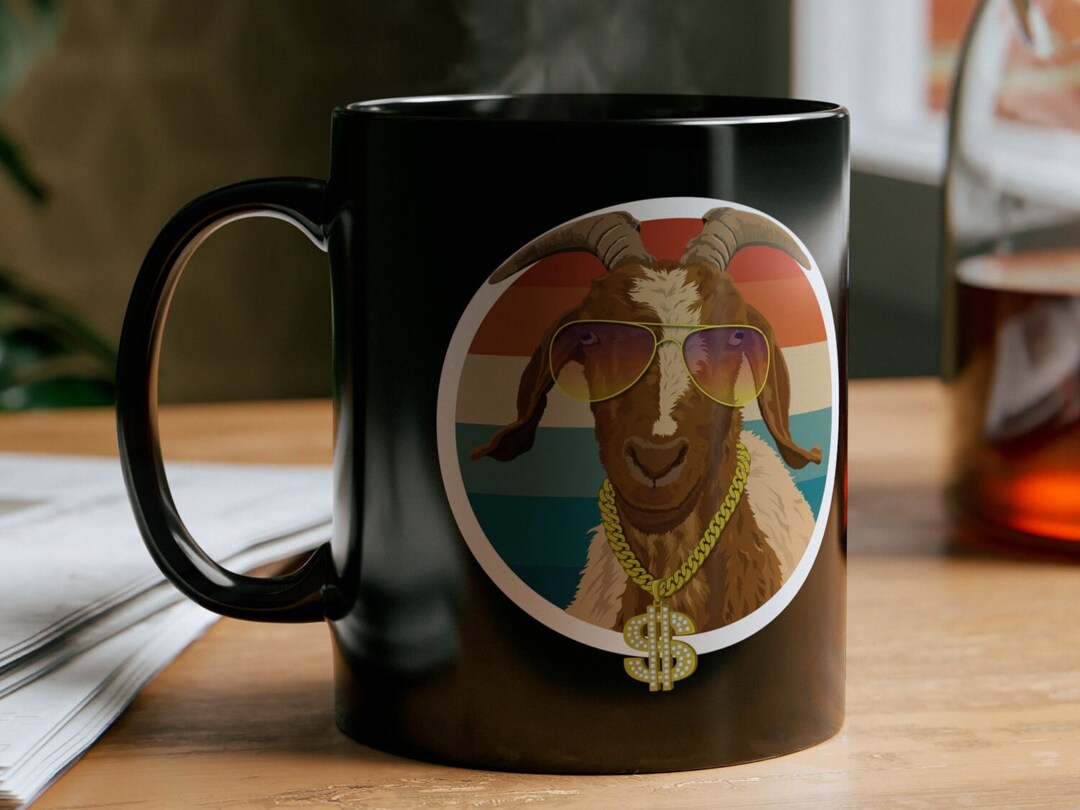 Goat Coffee Mug, Funny Goat Mug, Retro Goat Mug, Retro Farm Animal Mug ...