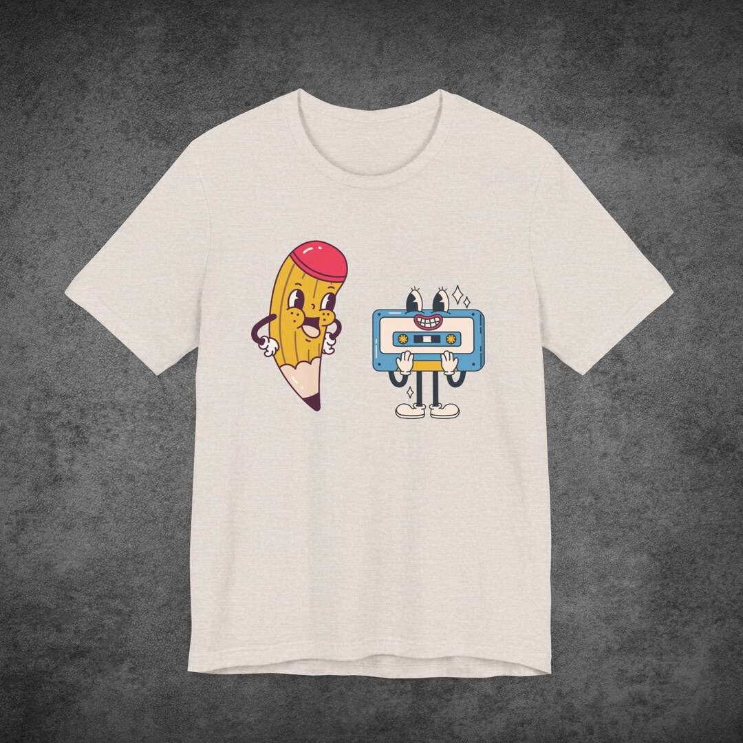 Funny Meme Shirt, Cassette and Pencil Meme Tshirt, 90s Retro T-shirt ...