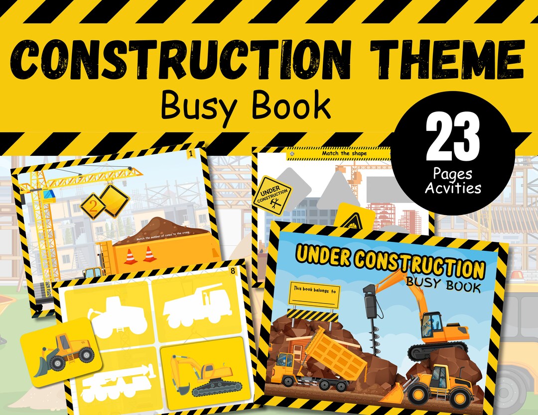 Construction Theme Busy Book, Pre-k Learning Activities, Trucks ...