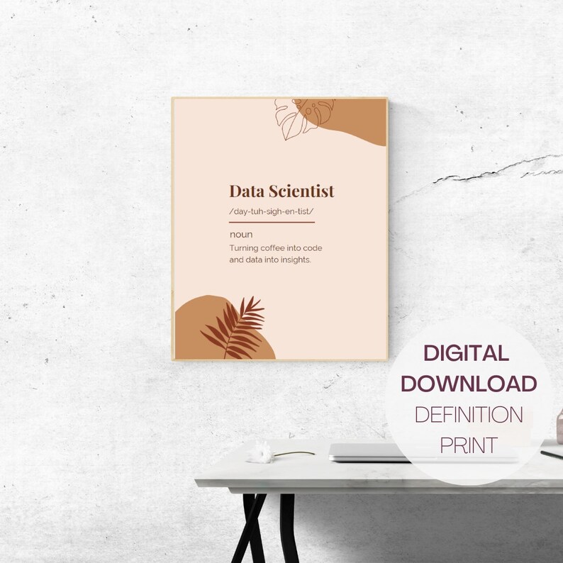 Modern Data Scientist New Job Gift Wall Art Data Science Definition ...