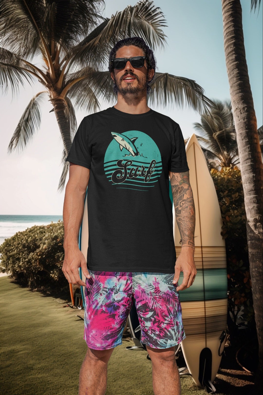 Beachwear Surfing Shirt Ocean Tee Surf Lover Tee Retro Summer Vibes - Etsy