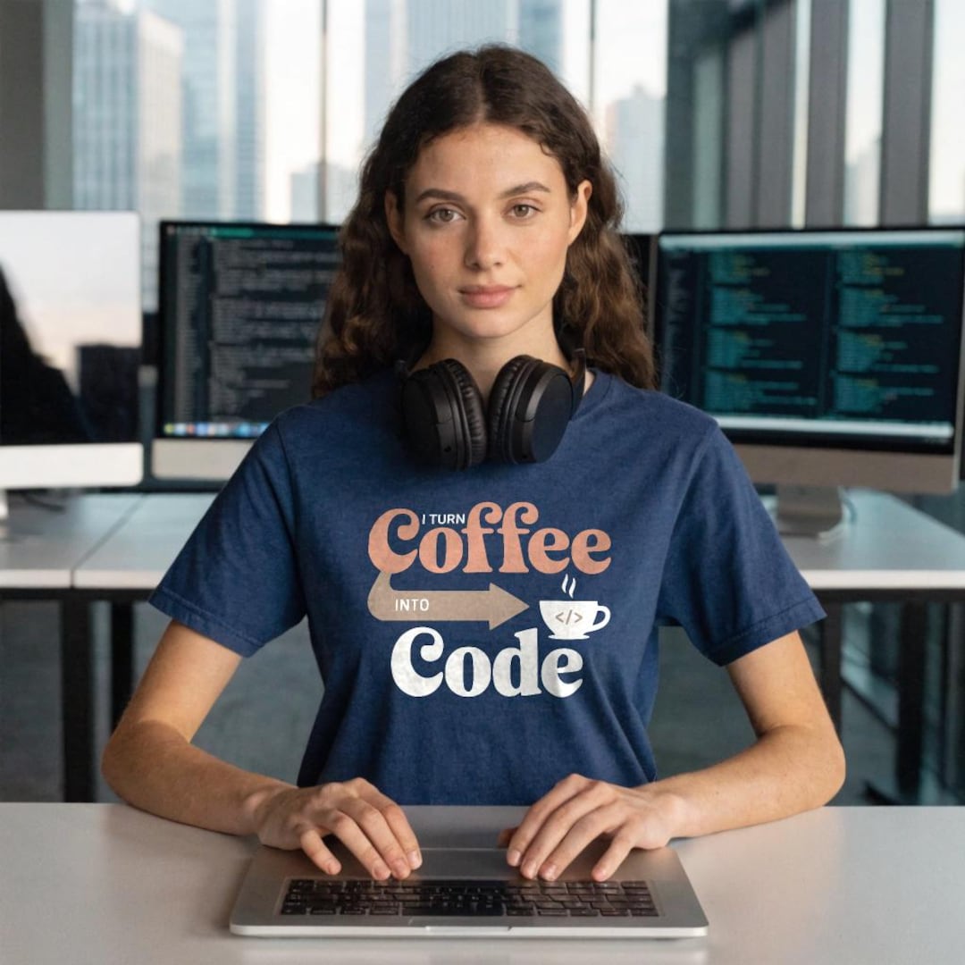 I Turn Coffee Into Code Shirt, Funny Programmer Tee, Developer Gift ...