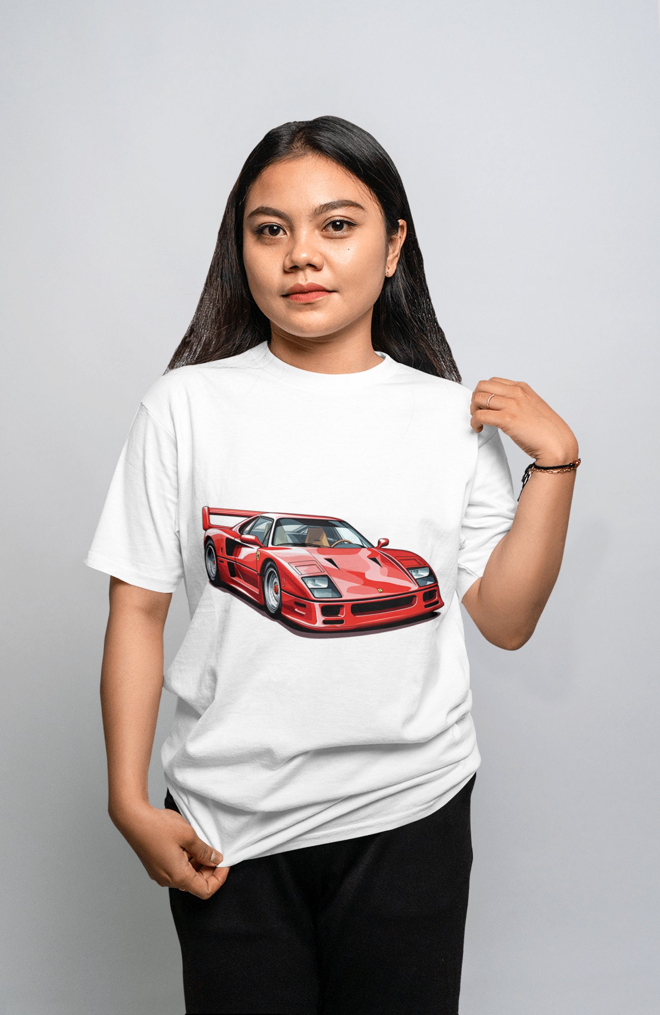 Stylized Red 1988 Ferrari F40 Track Racing Race Winged Spoiler Car 4 ...