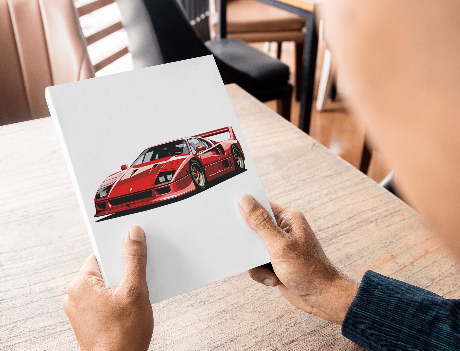 Stylized Red 1988 Ferrari F40 Track Racing Race Winged Spoiler Car 4 ...