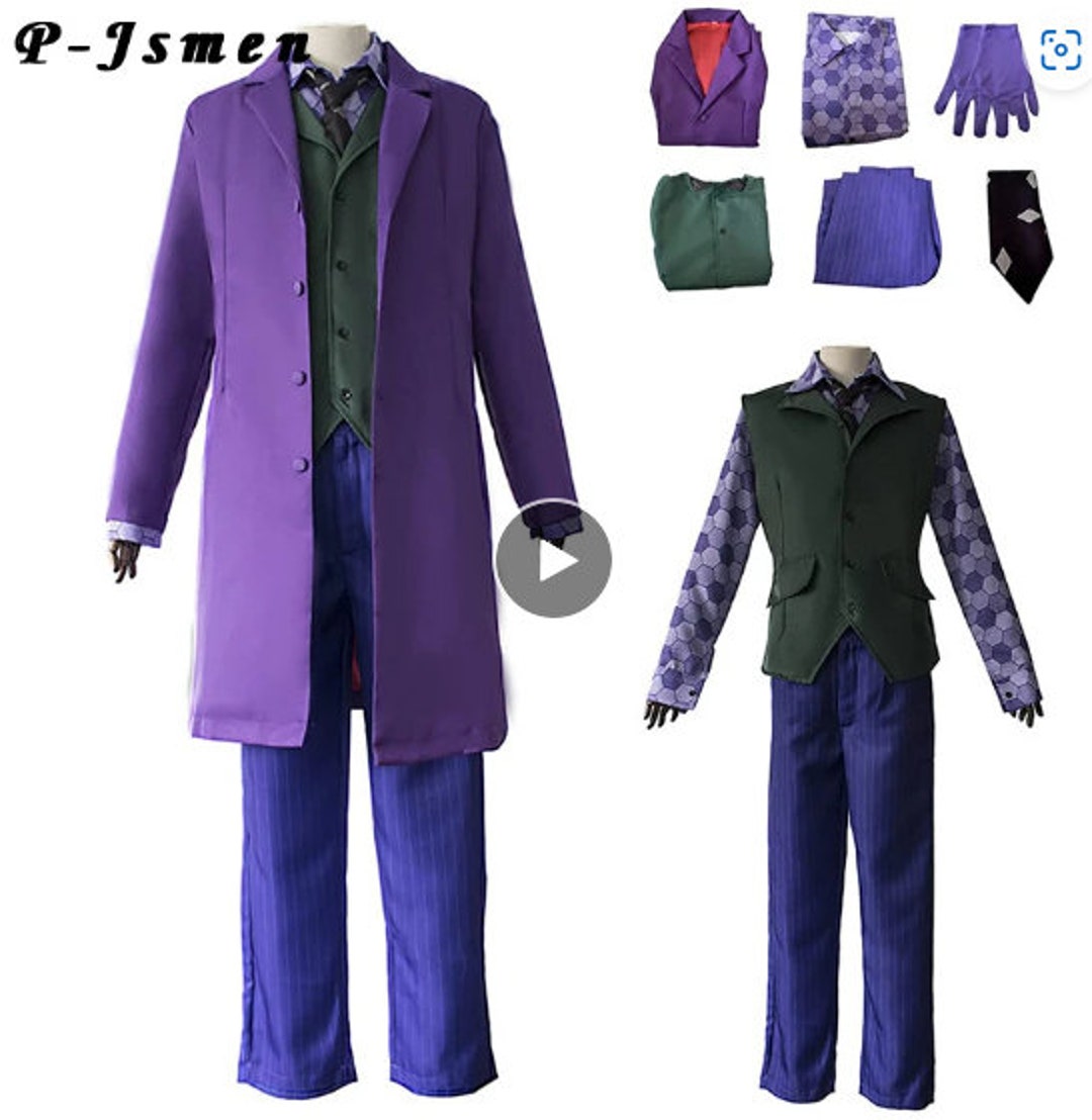 Joker Heath Ledger Costume Cosplay Adult Outfit Halloween - Etsy UK