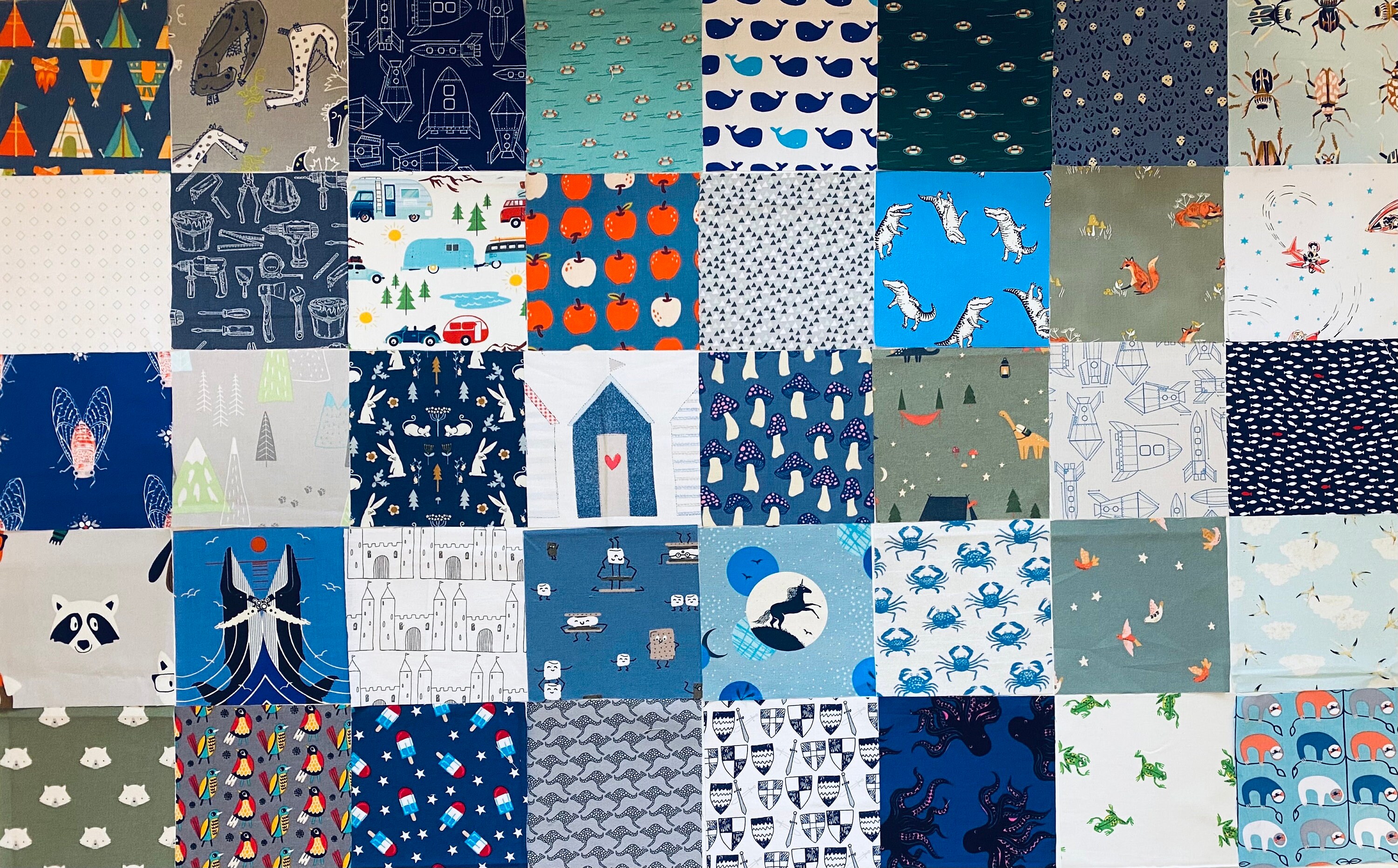 5 Inch Square I Spy Fussy Cut Blue Gray and White Charm Pack - Etsy