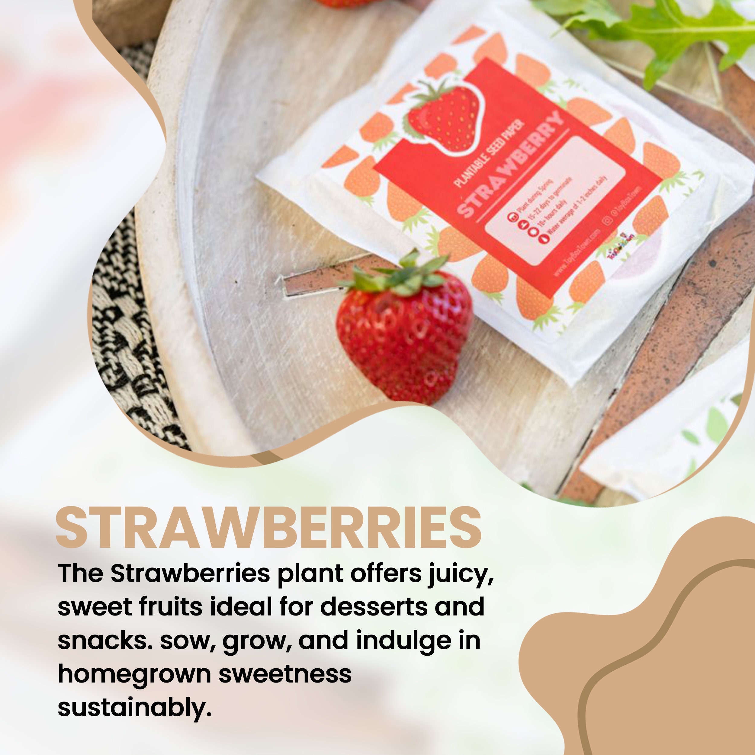 Strawberry, 10 Pcs Plantable Seed Paper - Seed Paper Favors | Gardening ...