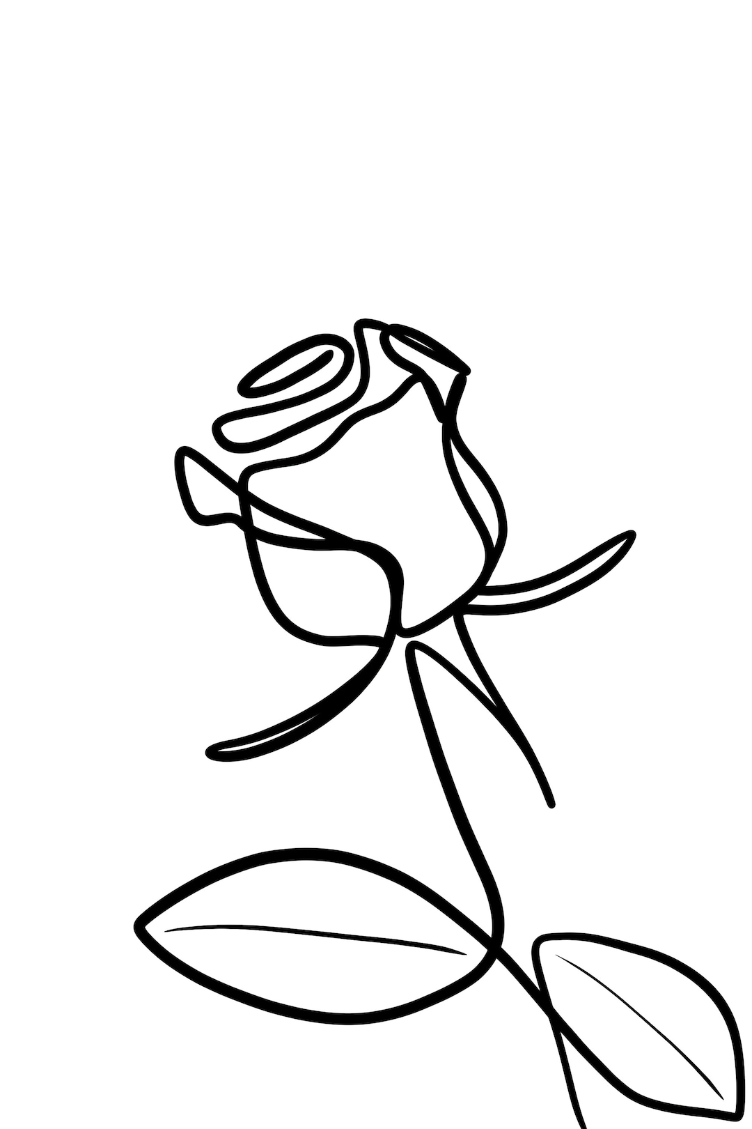 Rose Line Art Digital Download Wall Decor - Etsy