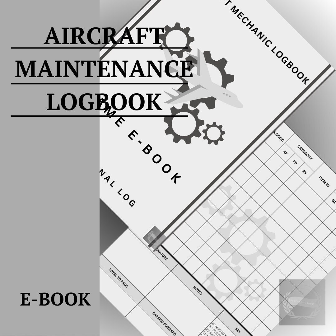 Aircraft Maintenance Logbook-- INSTANT DOWNLOAD, Pdf/png Digital ...