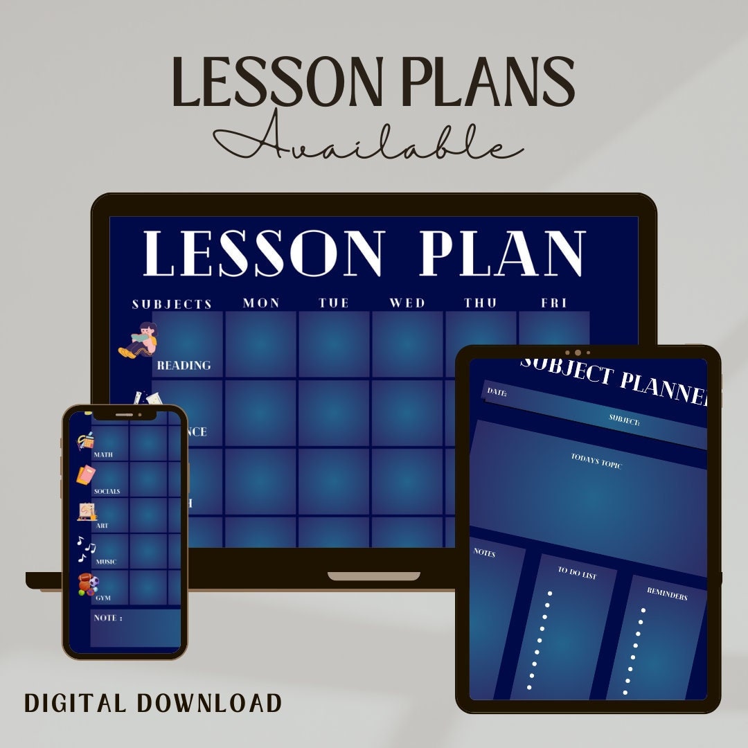 WEEKLY LESSON PLAN Template (dark Blue Colour)--- for Teachers, School ...