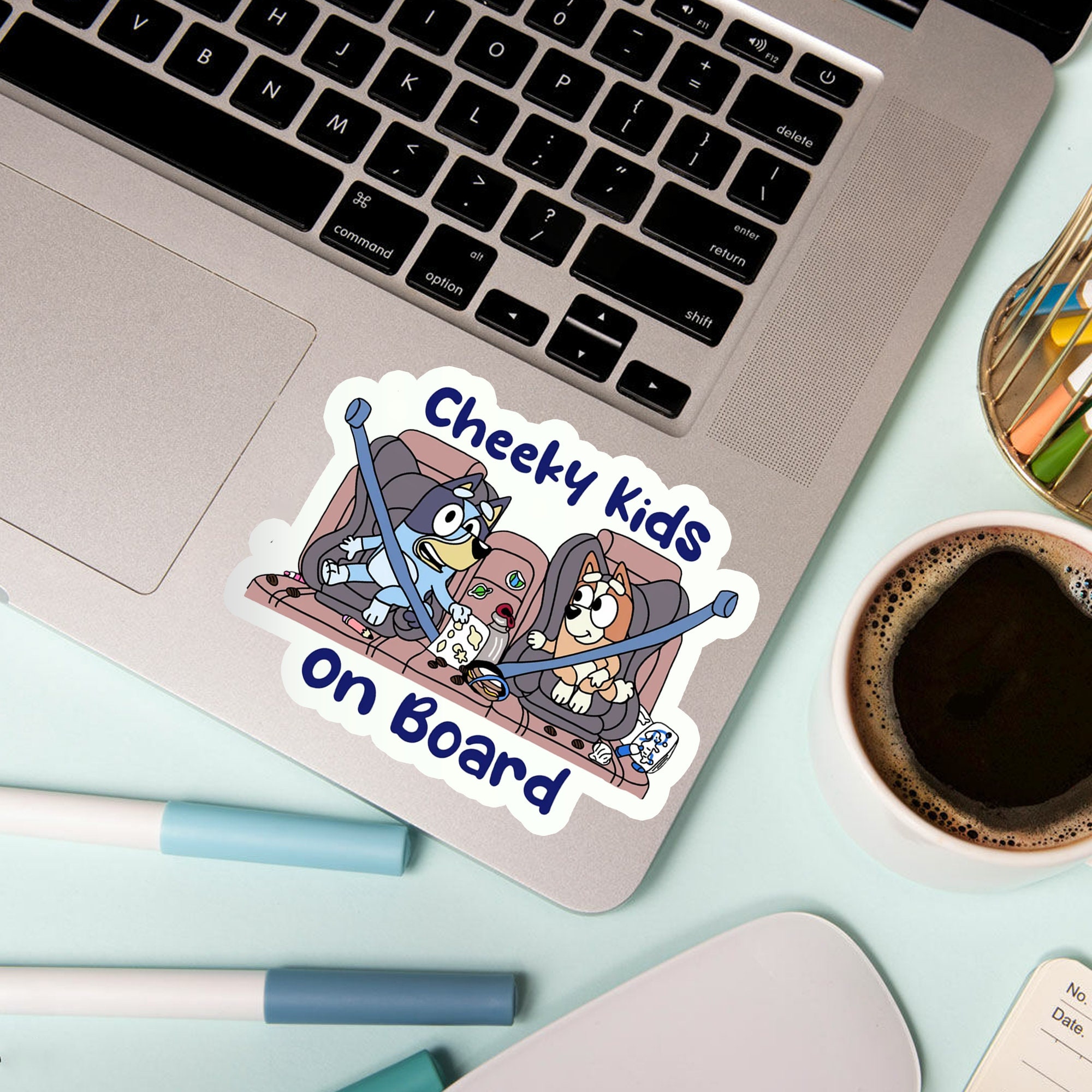 Cheeky Kids on Board Bluey Dog Car Sticker / Bluey Sticker / - Etsy