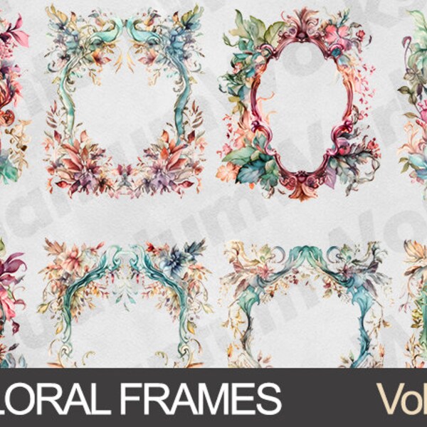 Floral Botanic Hand Drawn Frames - Etsy