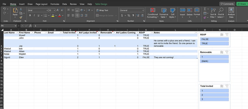 Excel Party Planner Template - Etsy